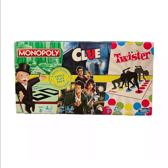 Hasbro | Toys | Hasbro Monopoly Clue Twister Triple Play Pack Of 3 ...
